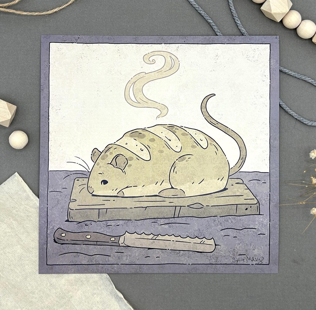 Loaf Rat Art Print 8”x8” - Etsy