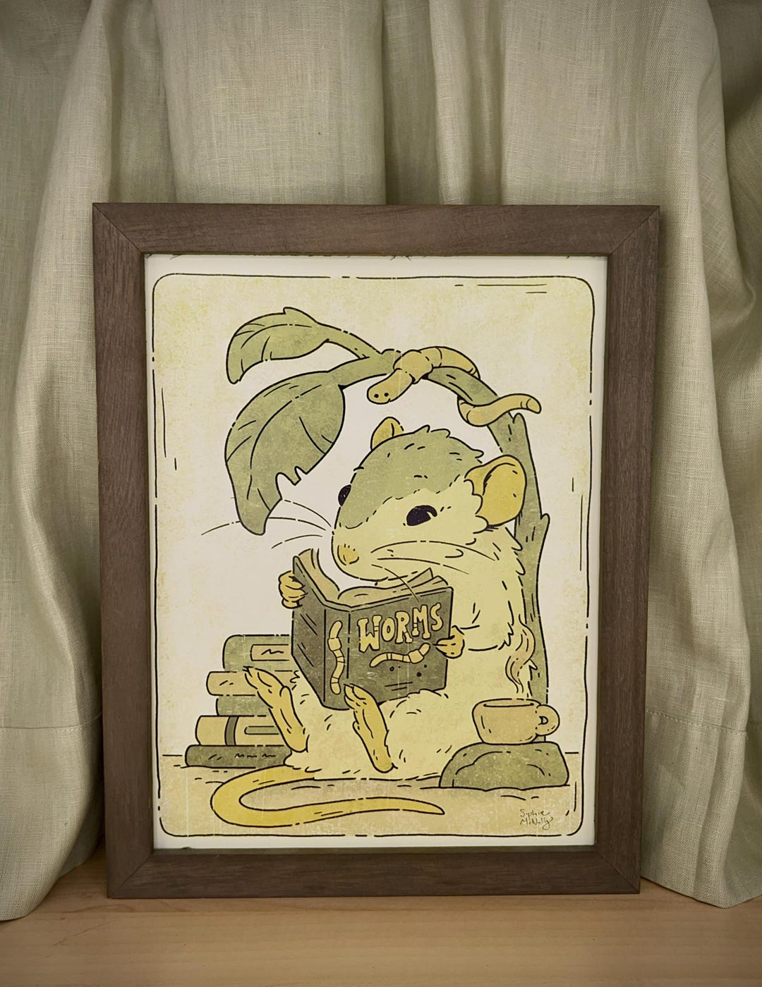 Bookworm Rat Art Print - Etsy