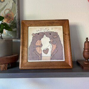 Kissing Rats Art Print 8”x8” - Etsy