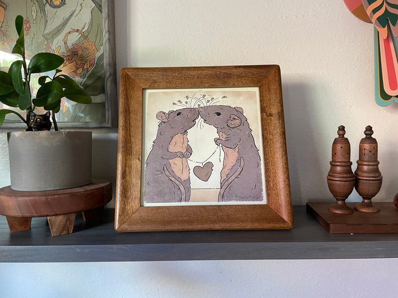 Kissing Rats Art Print 8x8 - Etsy