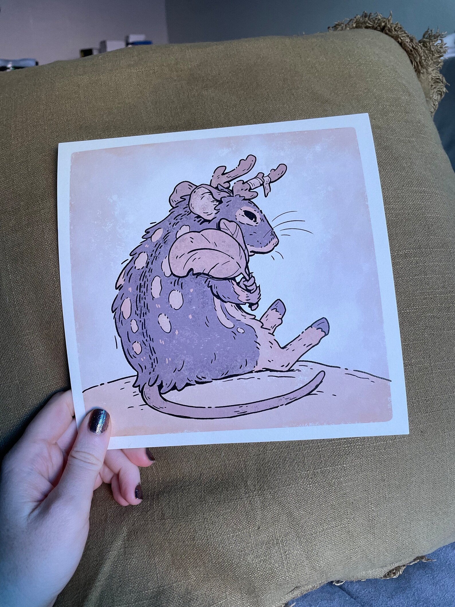 Deer Rat Art Print 8x8 - Etsy