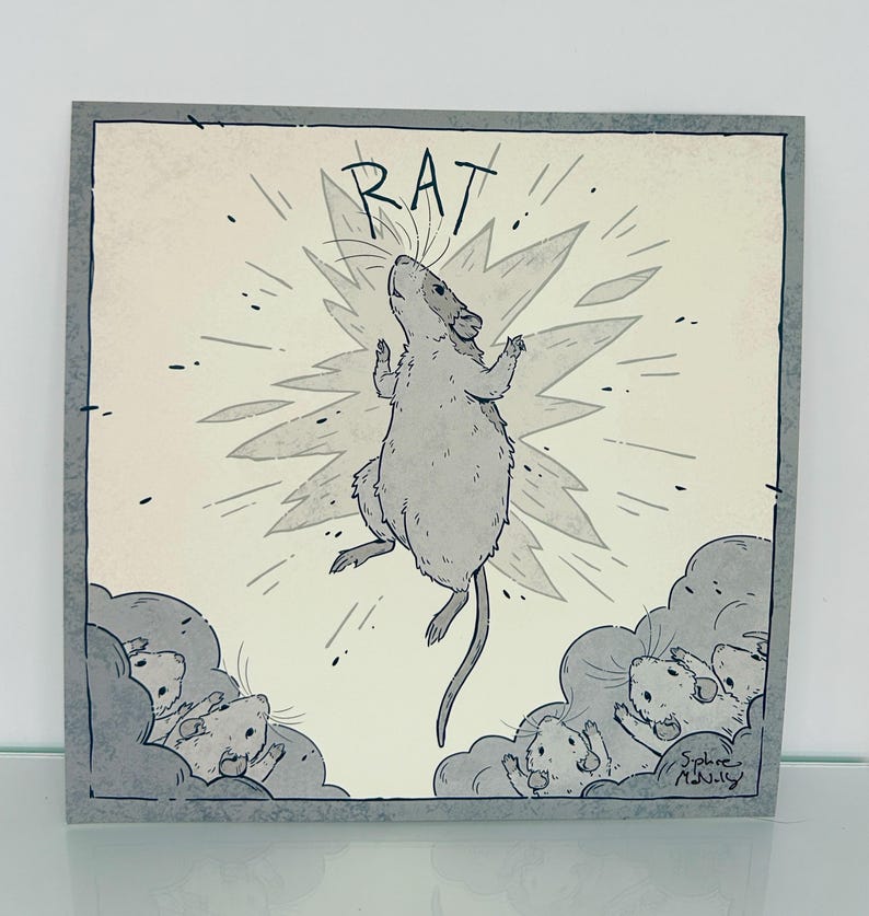 Beheld Rat Art Print 8”x8” - Etsy