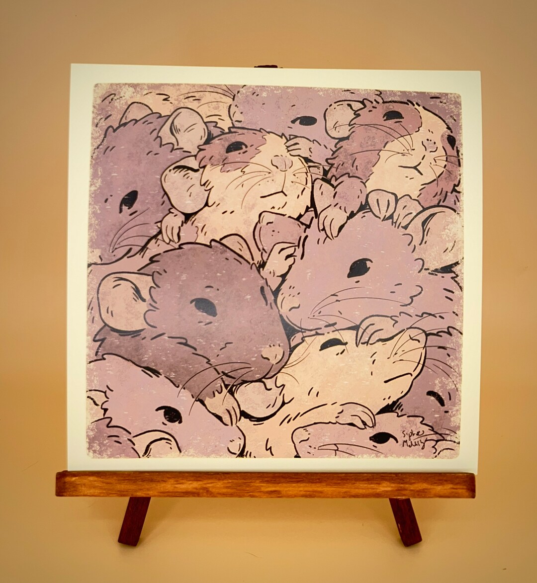 Pile of Rats Art Print 8”x8” - Etsy
