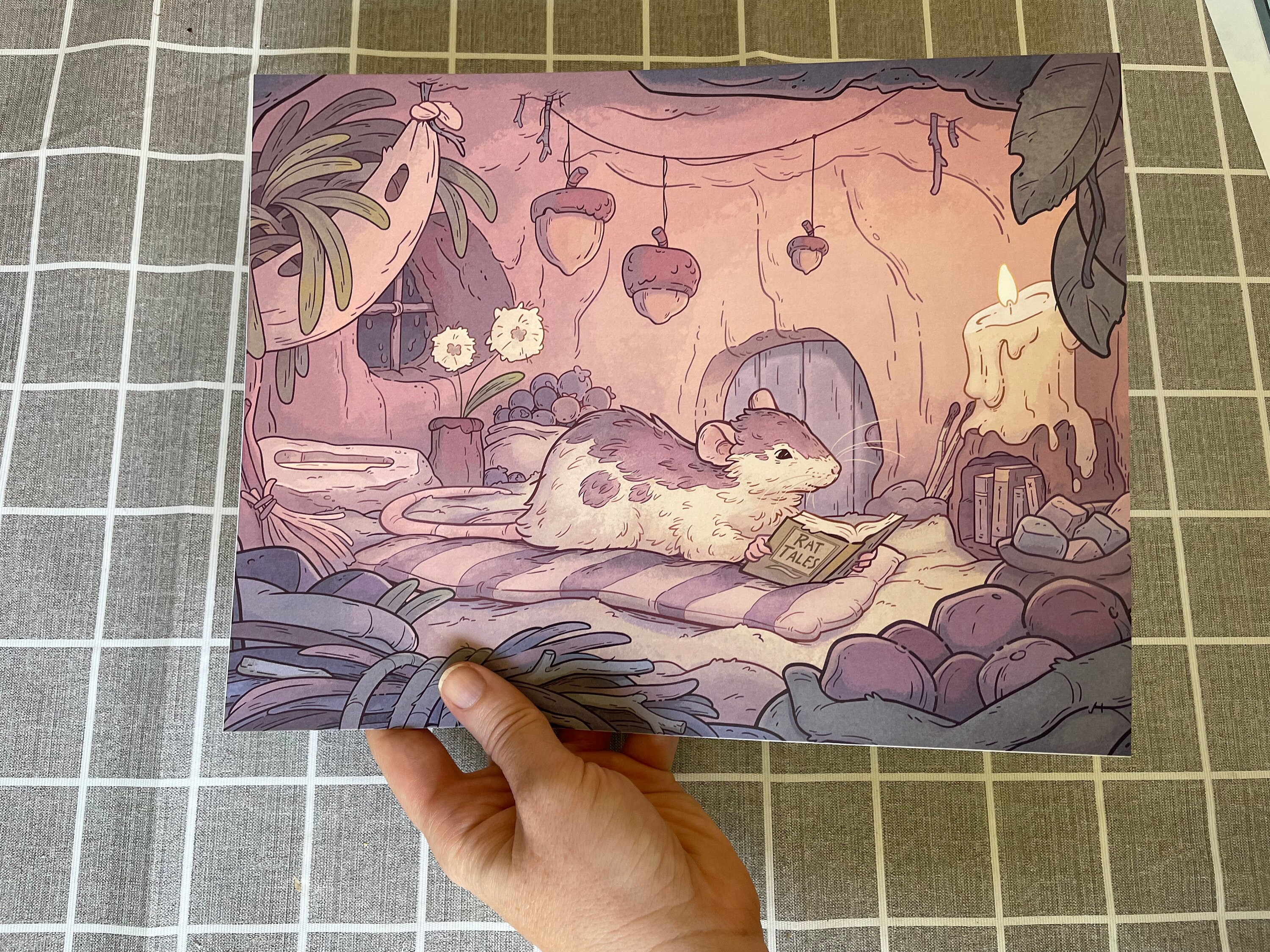 Reading Rat Art Print-whimsical Childrens Illustration | Etsy