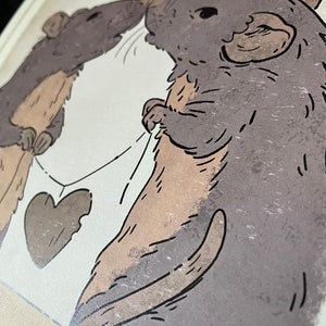 Kissing Rats Art Print 8”x8” - Etsy