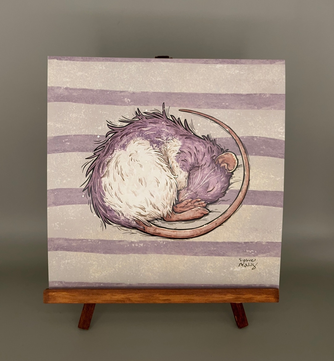 Sleeping Rat Art Print - Etsy