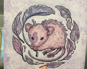 Nighttime Baby Rat Whimsical Art Print | Etsy