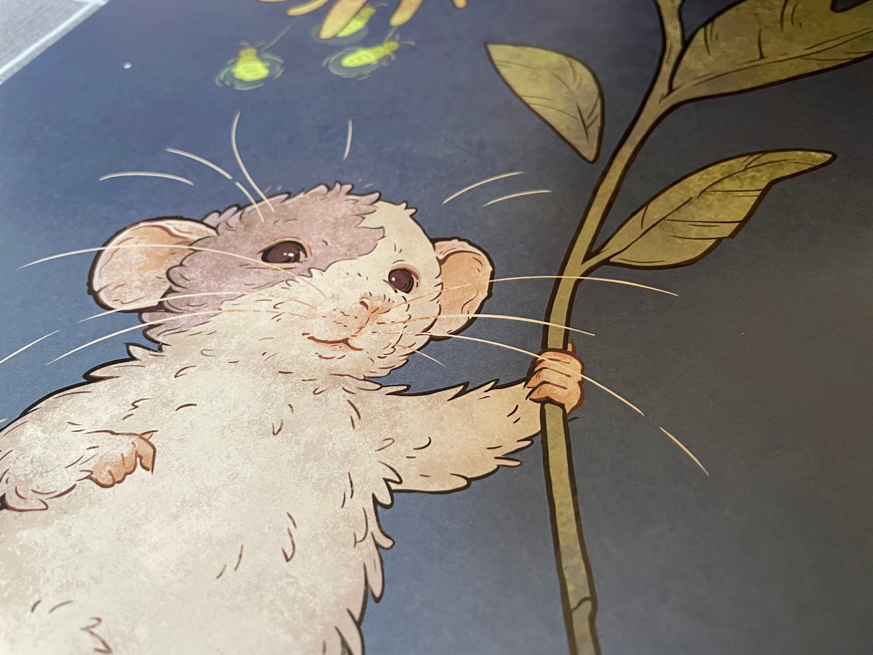 Nighttime Baby Rat Whimsical Art Print | Etsy