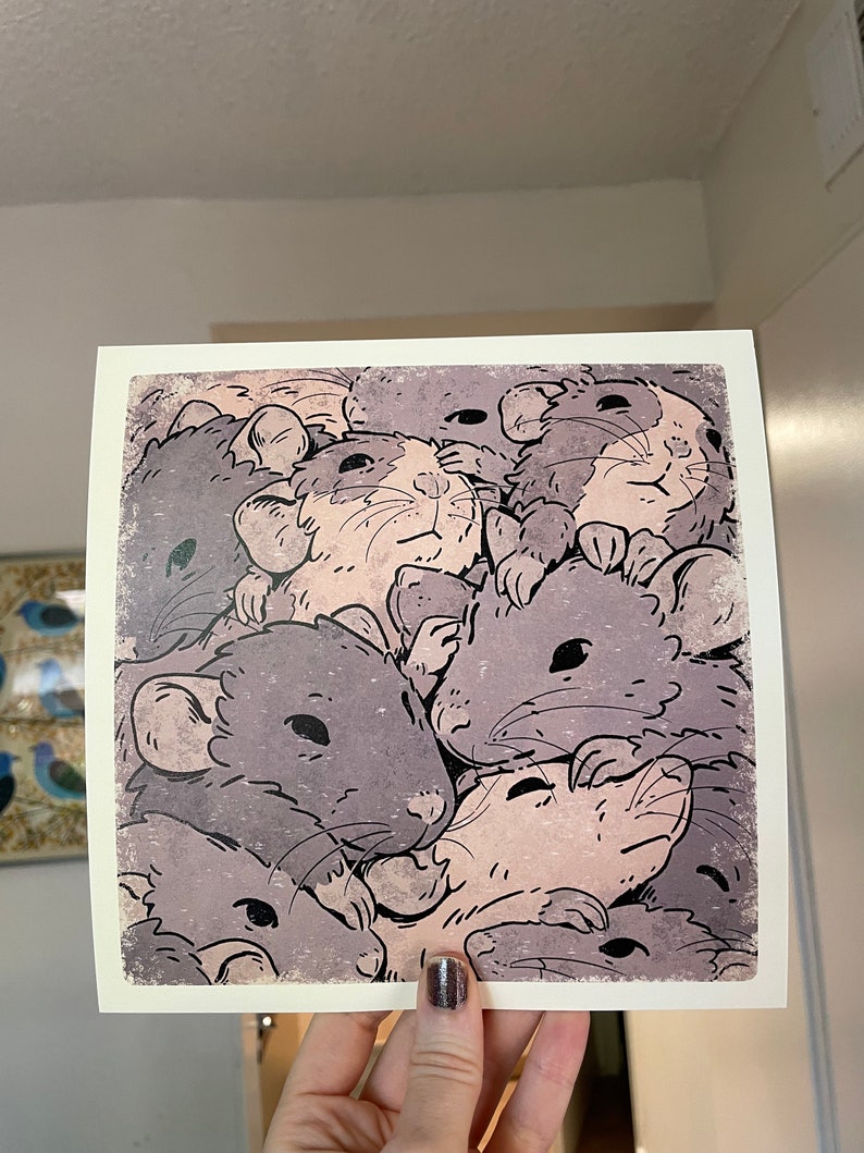 Pile of Rats Art Print 8”x8” - Etsy
