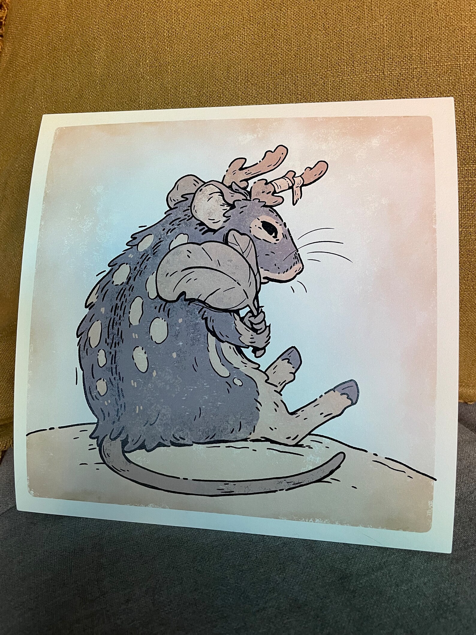 Deer Rat Art Print 8x8 - Etsy
