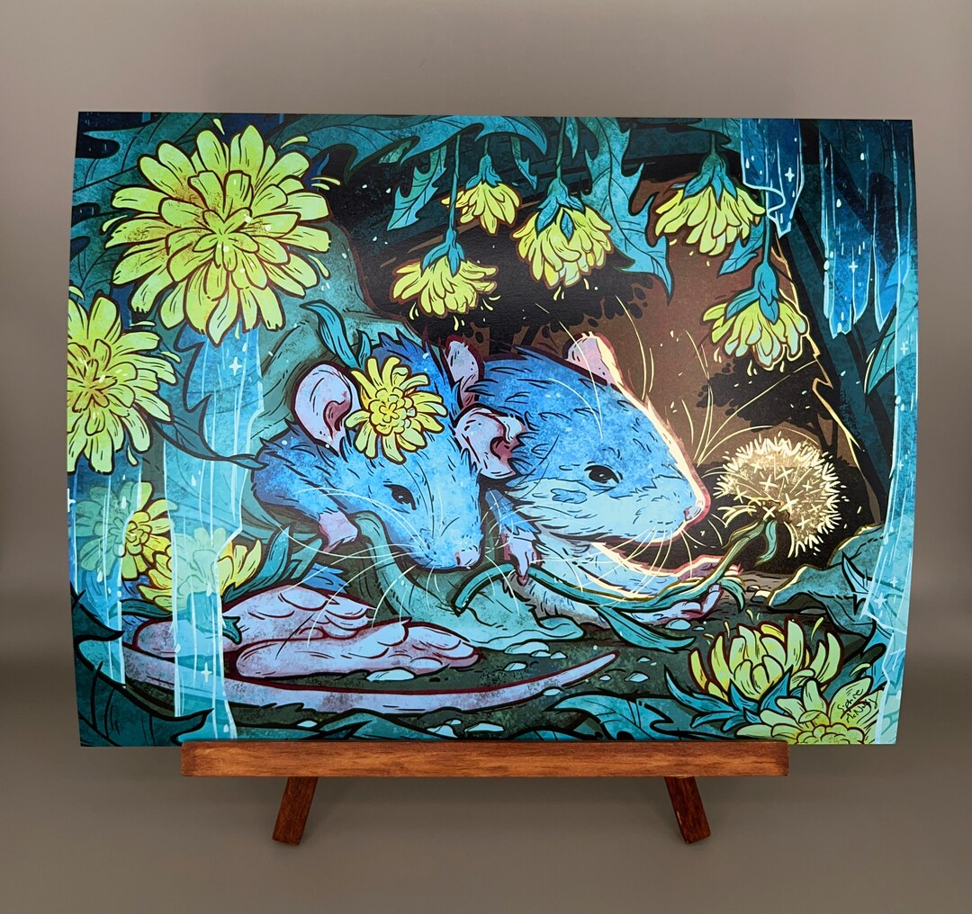 Dandelion Rats- Whimsical Art Print - Etsy