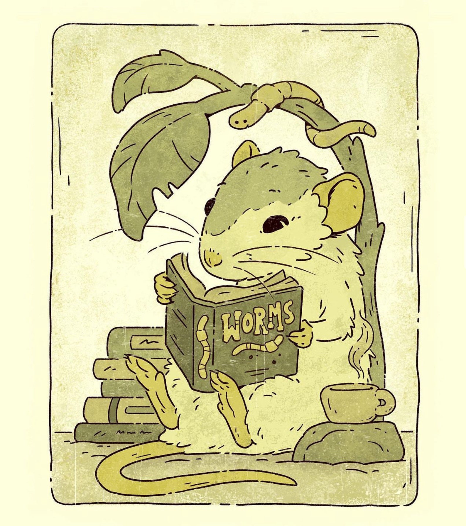 Bookworm Rat Art Print - Etsy