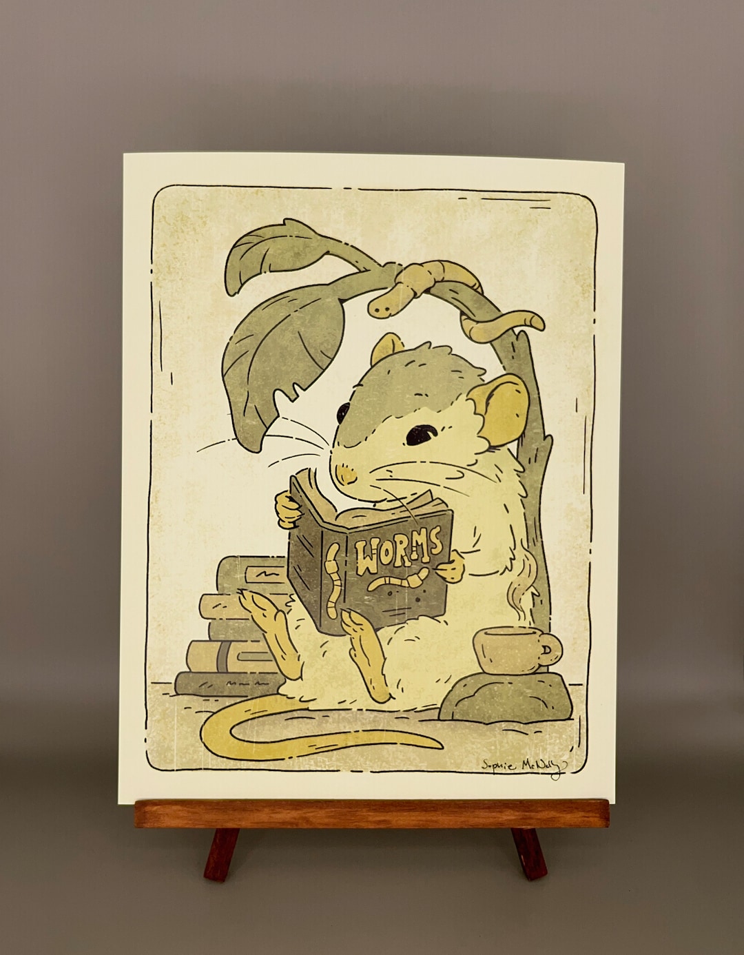 Bookworm Rat Art Print - Etsy