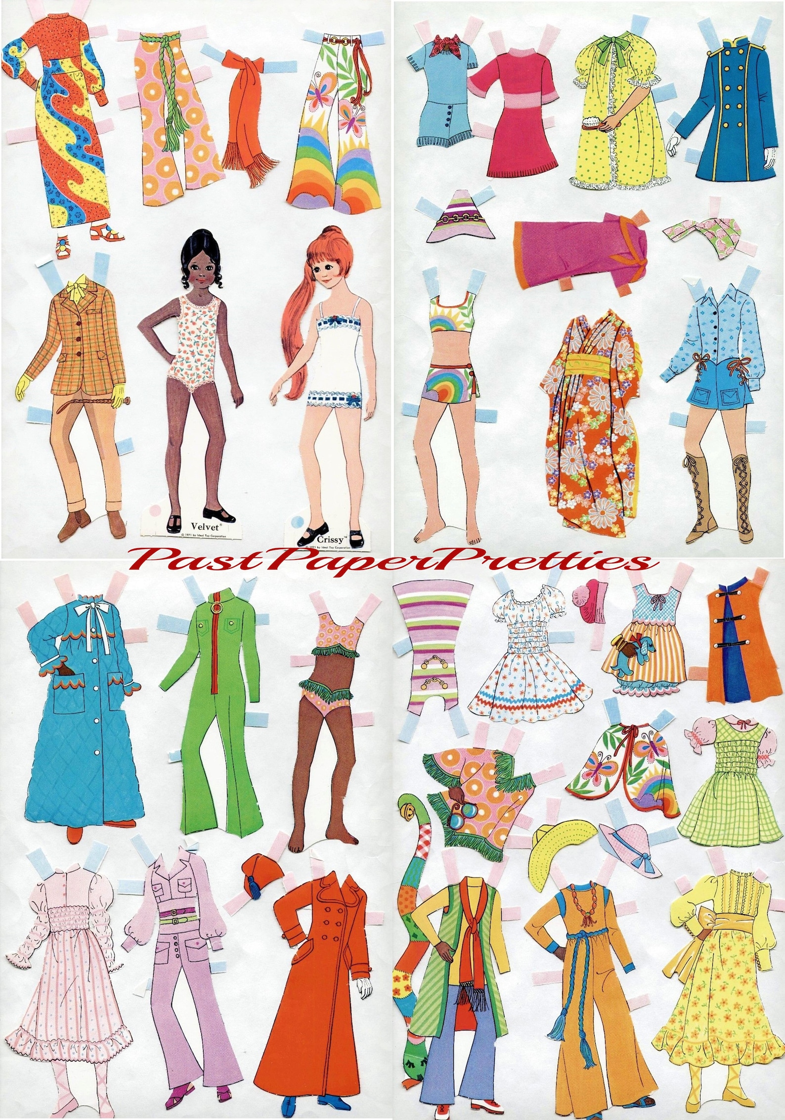 Vintage Paper Dolls Crissy And Velvet C 1971 Printable Pdf Etsy