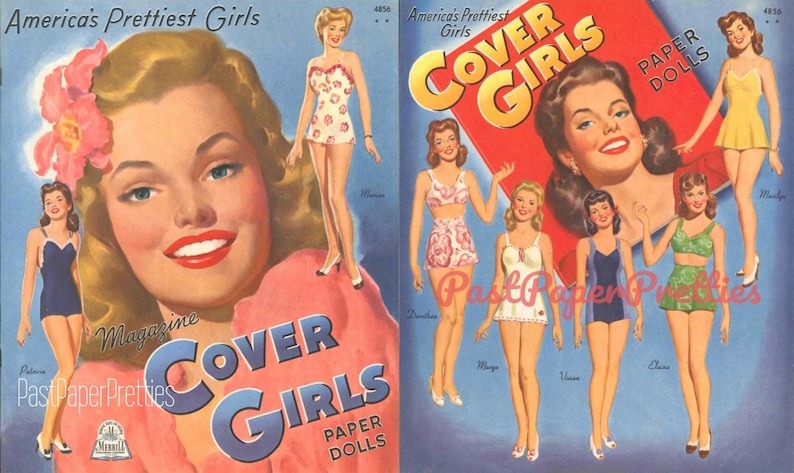 Vintage Paper Dolls Magazine Cover Girls C 1944 Printable Pdf Etsy