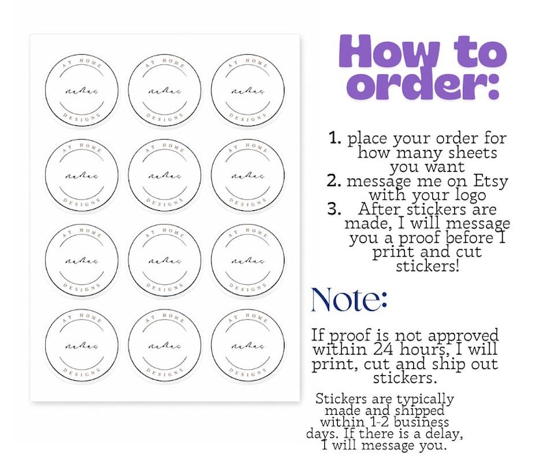 Custom Round Logo Stickers – Sheet of 12 | Business Branding Stickers ...