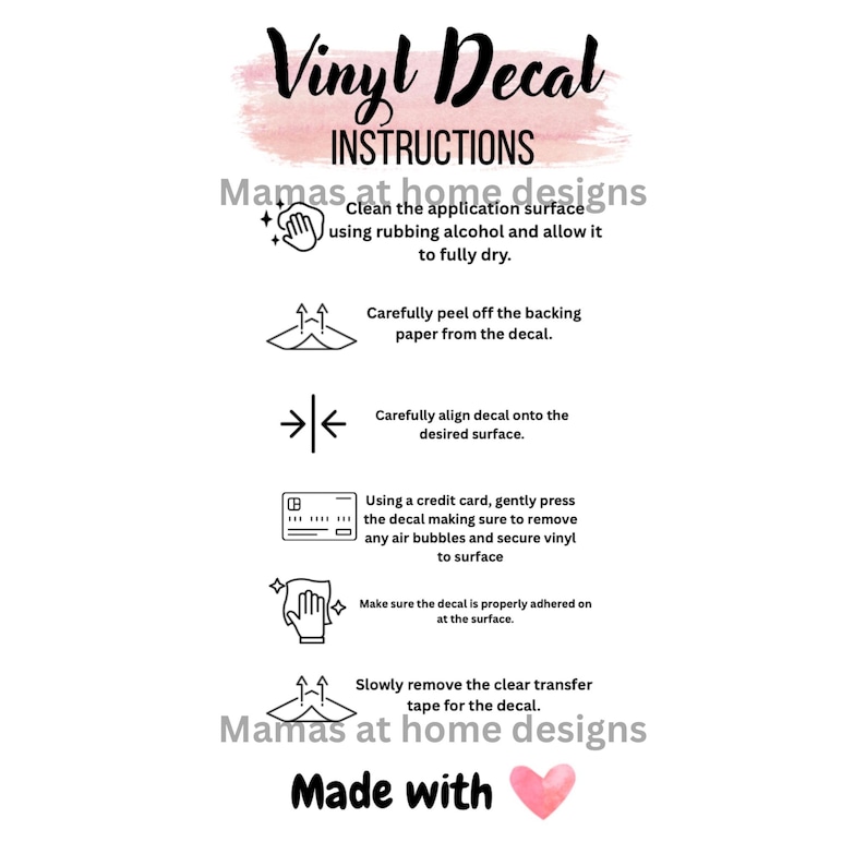 Vinyl Decal Application Instructions DIGITAL DOWNLOAD - Etsy
