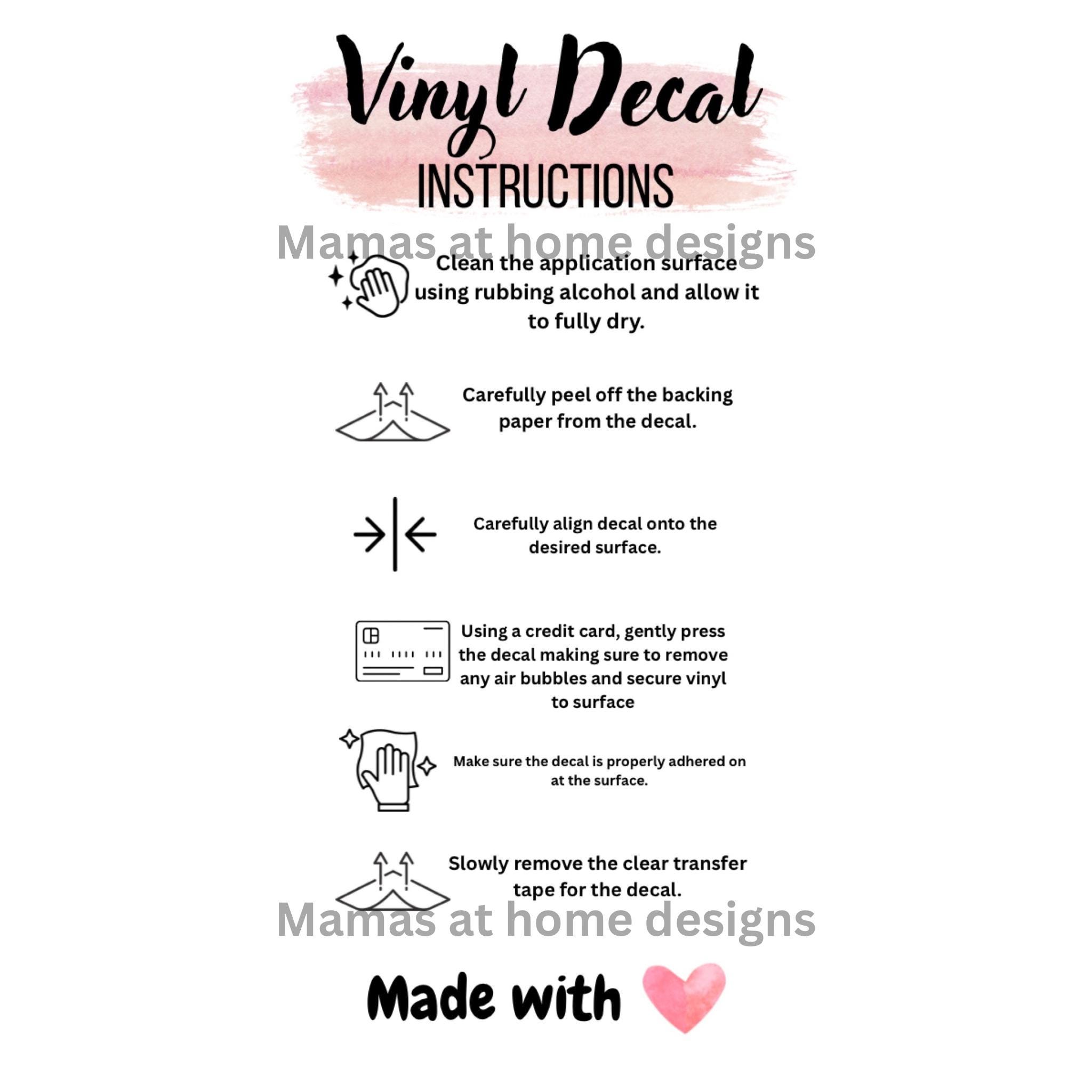 Vinyl Decal Application Instructions DIGITAL DOWNLOAD - Etsy