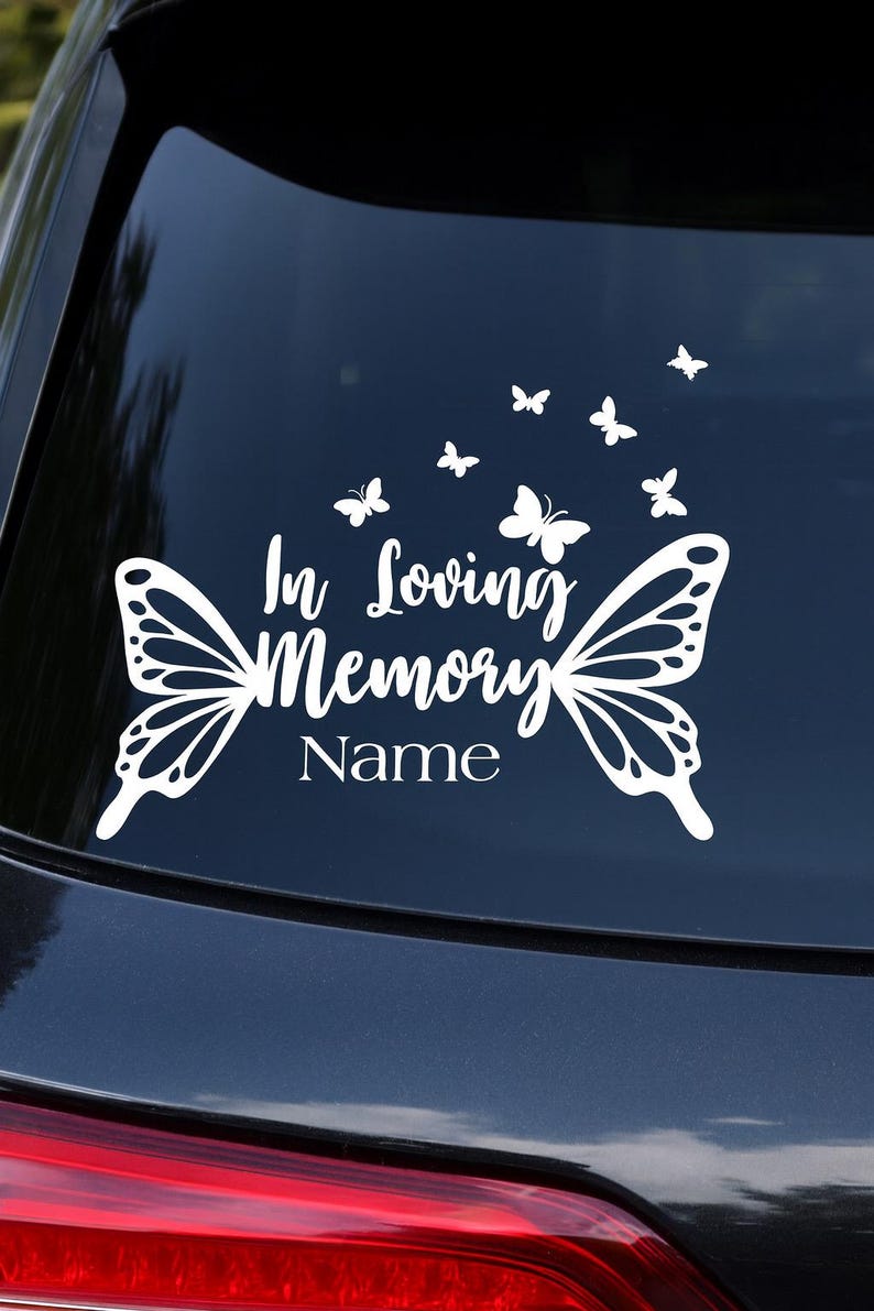 Custom Memorial Car Decal: Angel Wings, Halo, Paw Print and More - Etsy