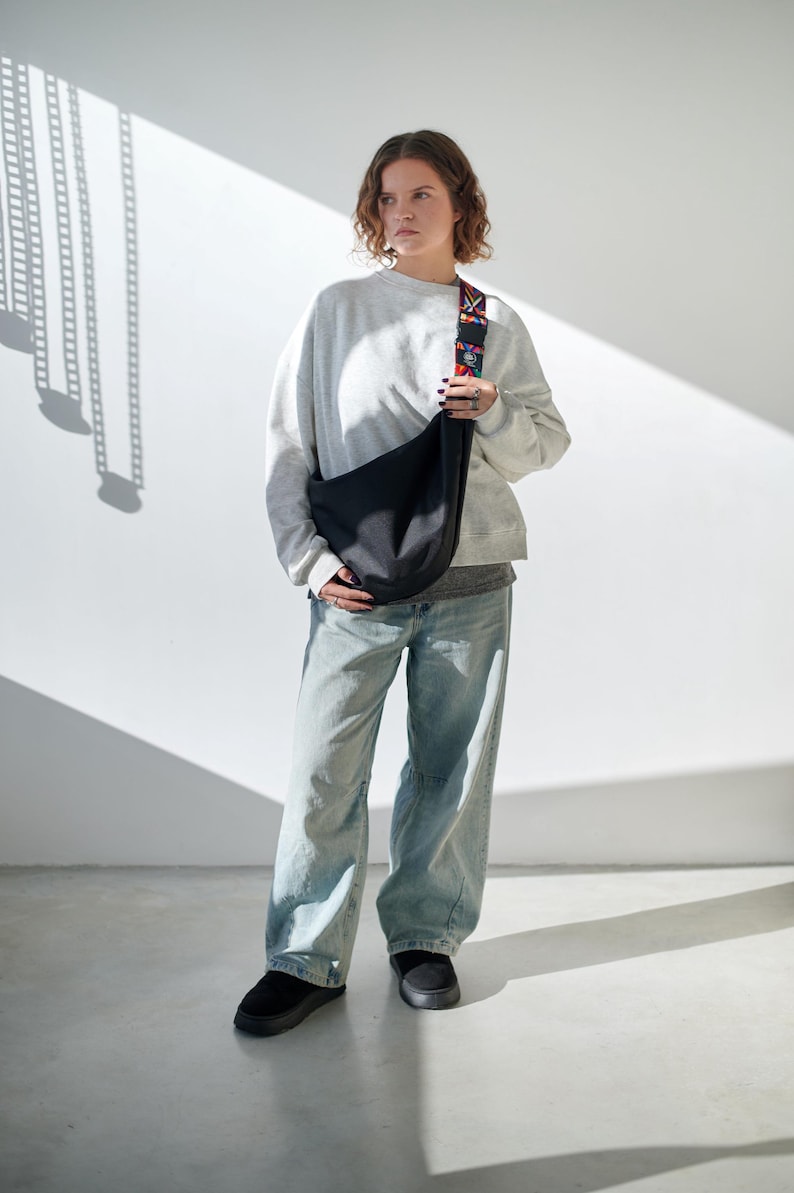 Ethnic Strap Crossbody Bag – Large Half-moon Sling Bag, Unisex ...