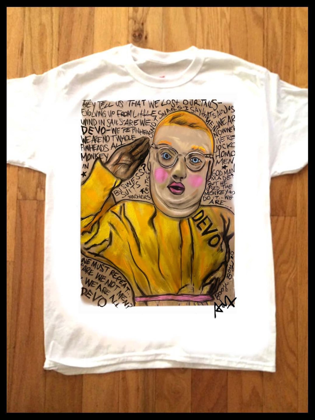 DEVO Custom Printed Boogie Boy T-shirt by Artist Adam T. BOOJI BOY Punk ...