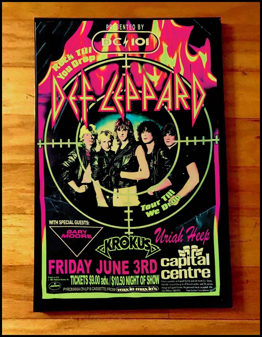 DEF LEPPARD Pyromania Tour Gig Concert Poster Glam Punk Rock Heavy ...