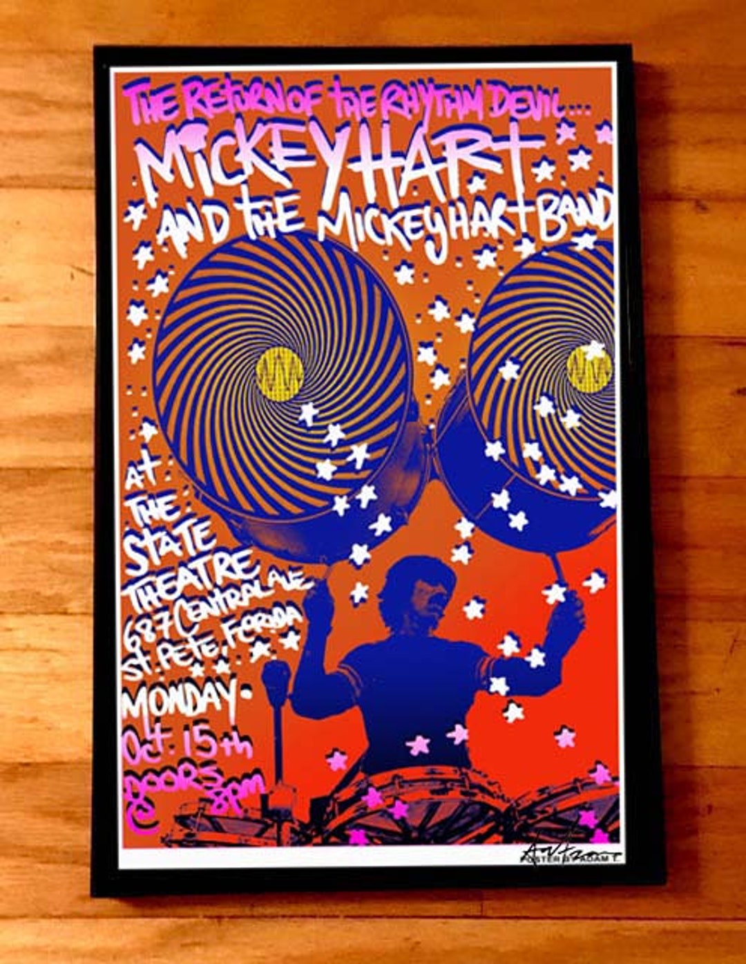 MICKEY HART Rare Signed Gig Poster by Artist Adam Turkel Florida ...