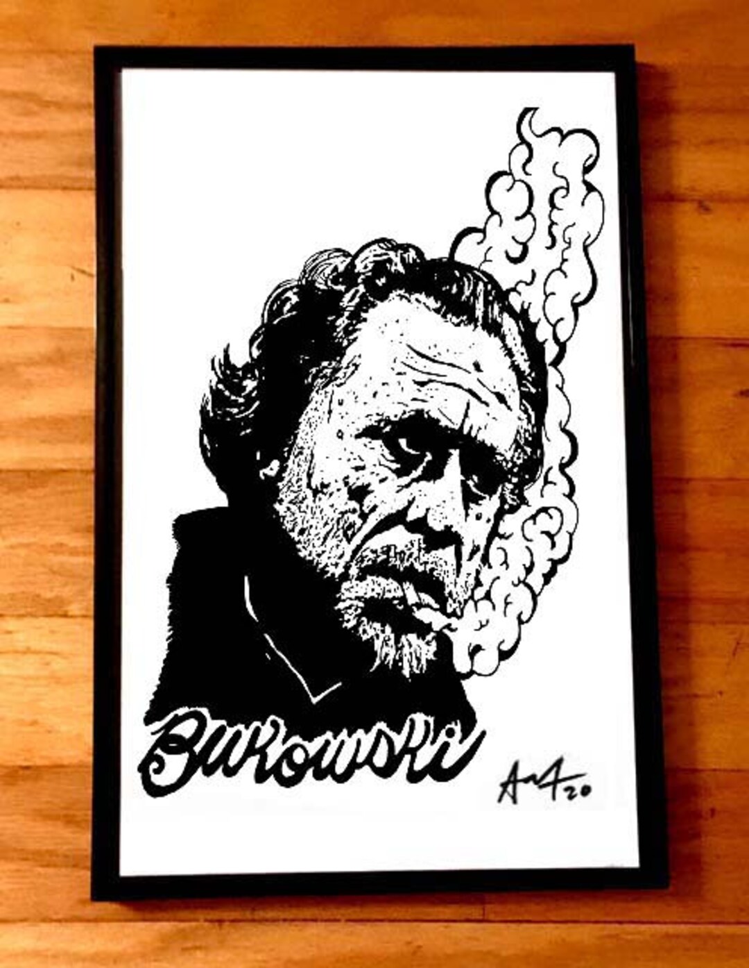 CHARLES BUKOWSKI Rare Signed Numbered Art Print by Adam Turkel Sharpie ...
