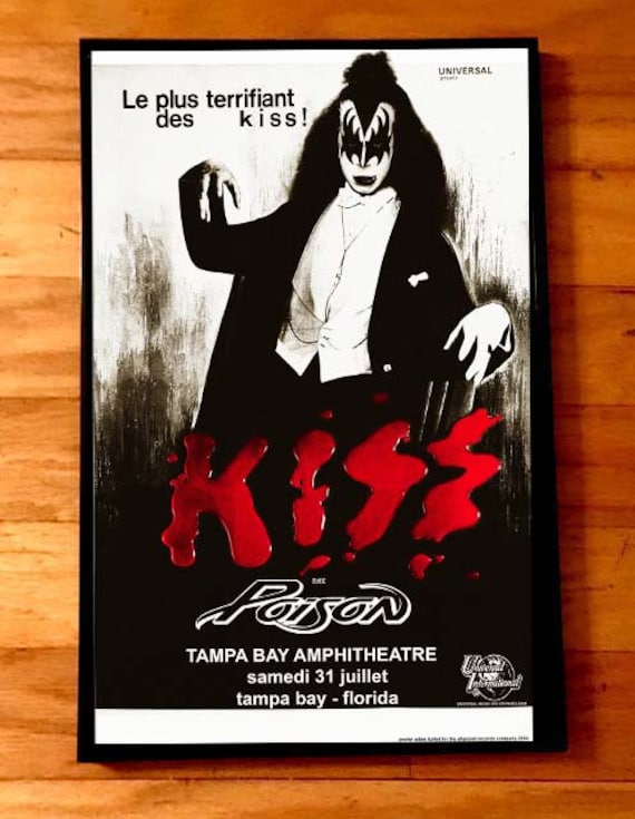 KISS Poison rare signed gig poster by artist Adam Turkel | Etsy