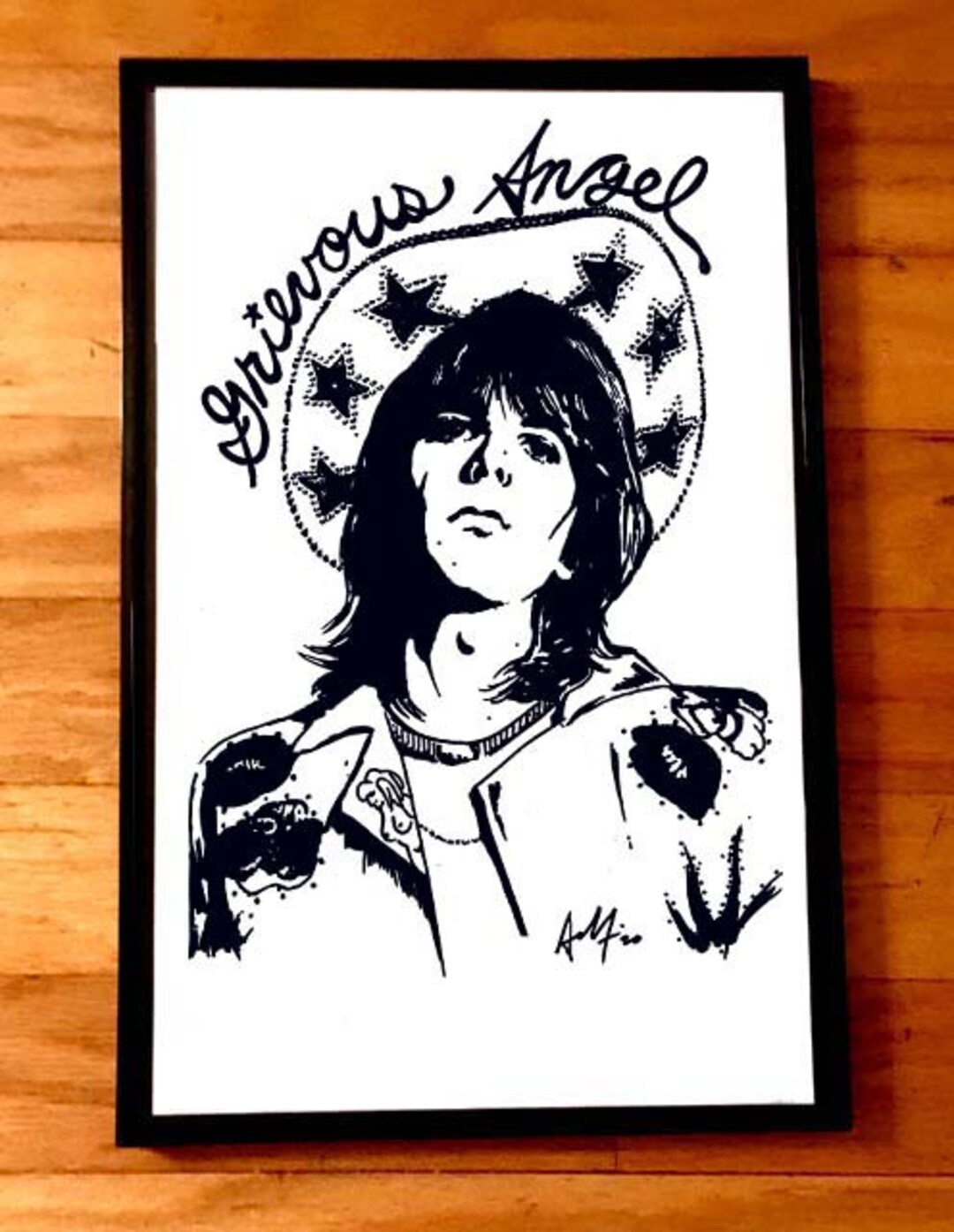 GRAM PARSONS Rare Signed Numbered Art Print by Adam Turkel Flying ...