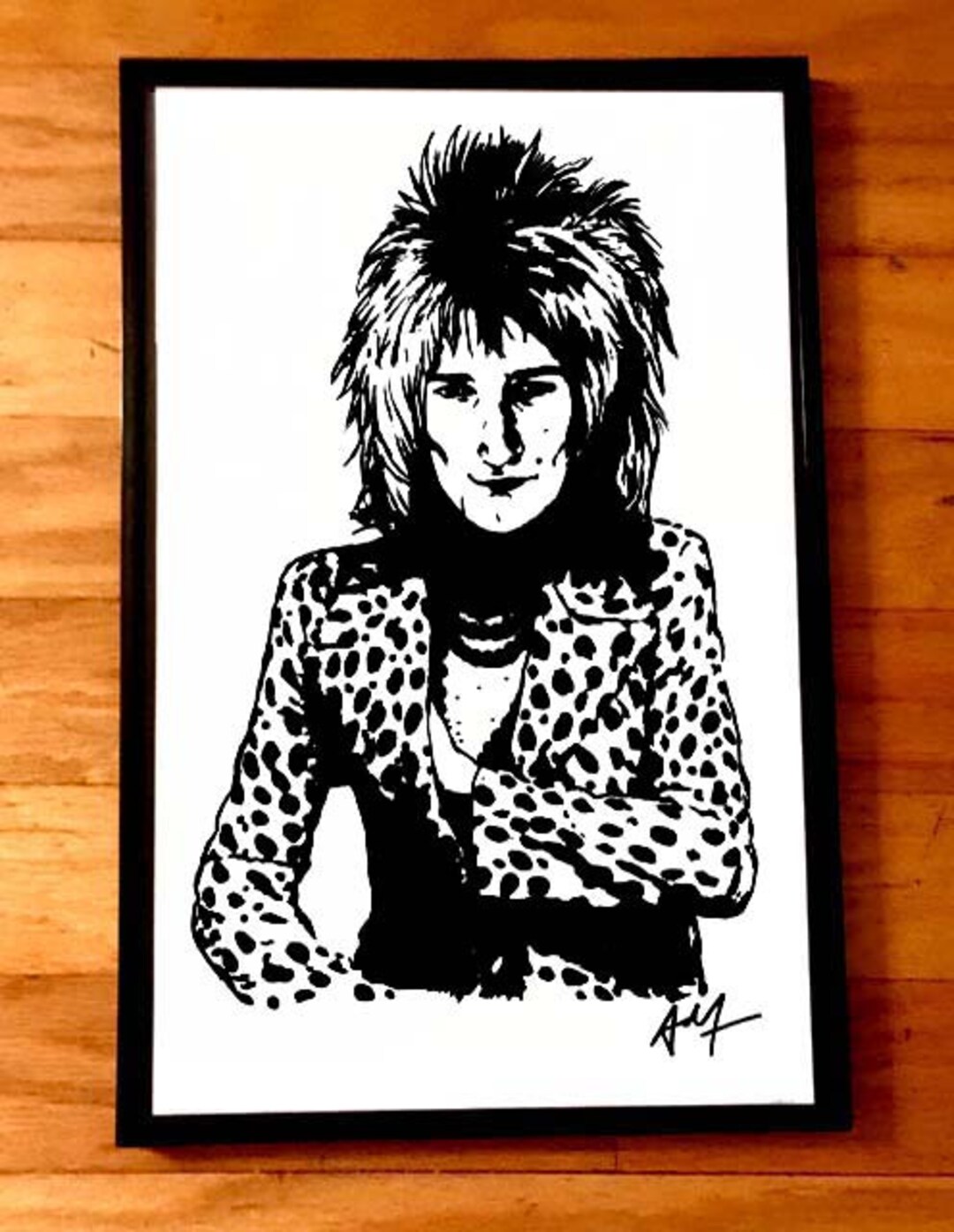 ROD STEWART - Rare Sharpie Art Print by Adam Turkel the FACES Glam Rock ...