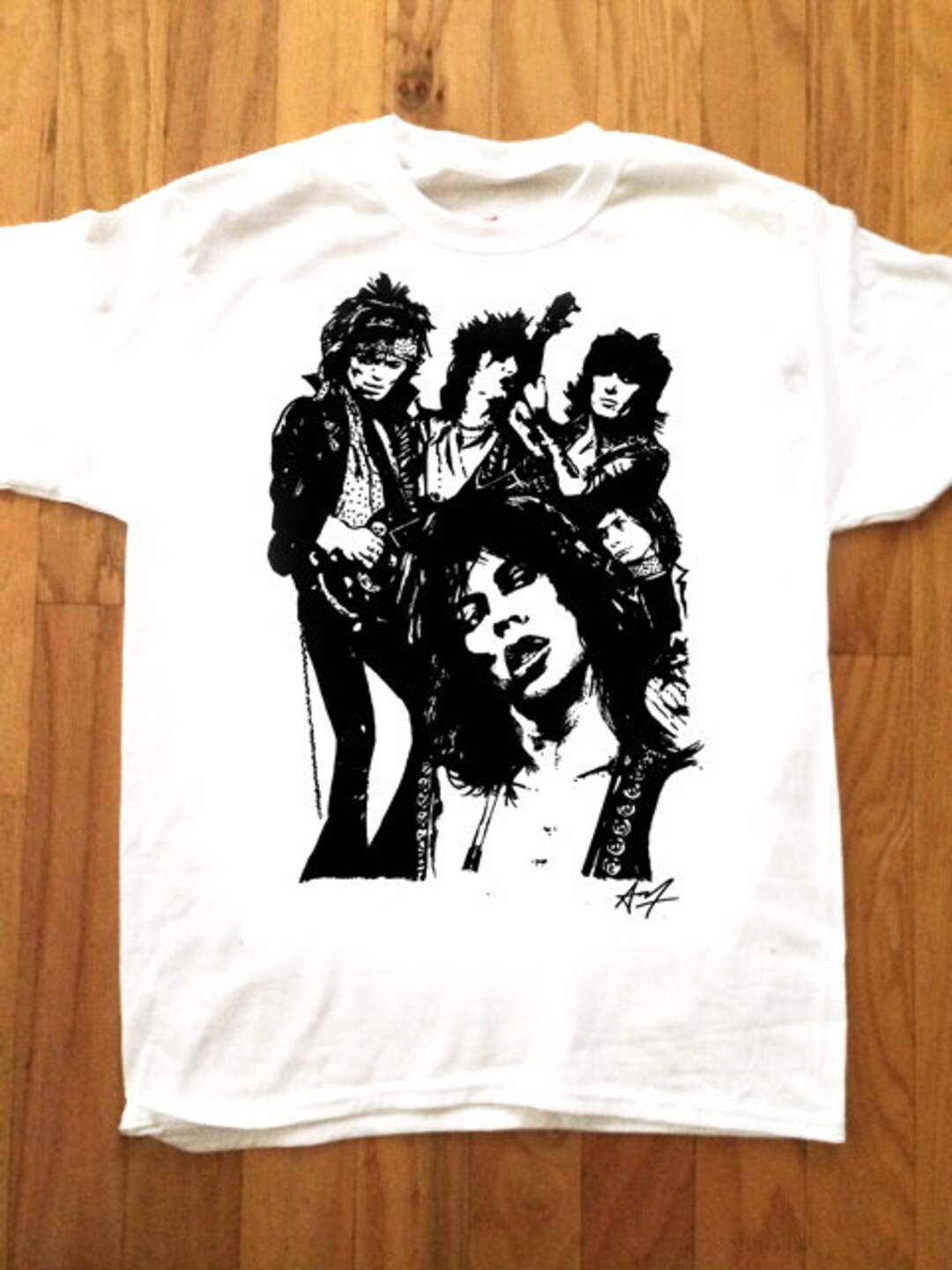 The ROLLING STONES 1975 T-shirt by Pop Artist Adam Turkel PUNK Glam Rnr ...