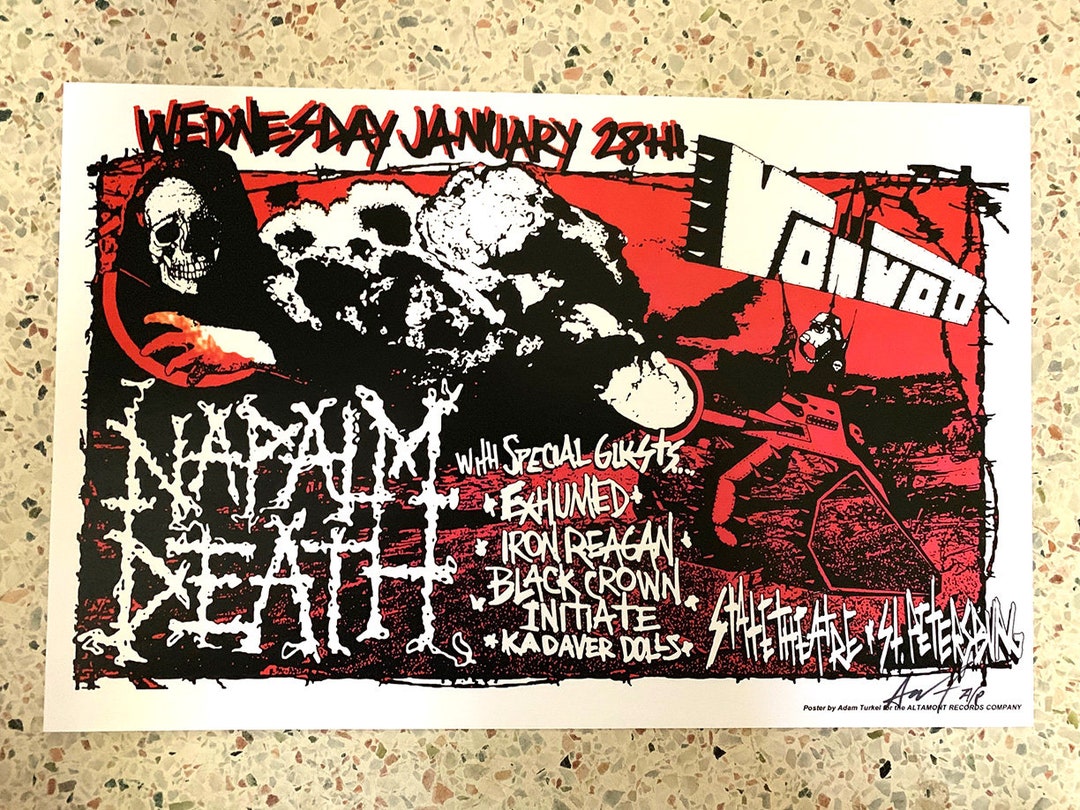Napalm Death, Voivod Gig Poster, Adam Turkel Art, Signed A/P - Etsy