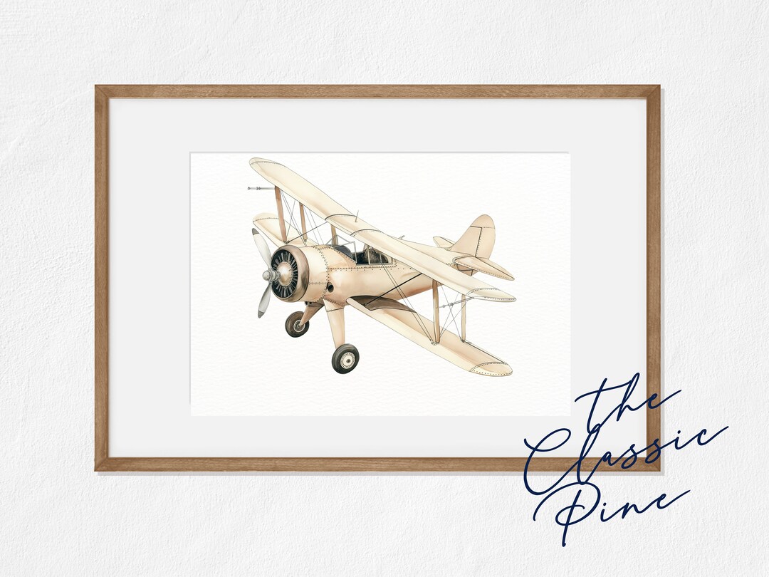 Vintage Airplane Print, Kids Room Wall Art, Aviation Plane Nursery ...