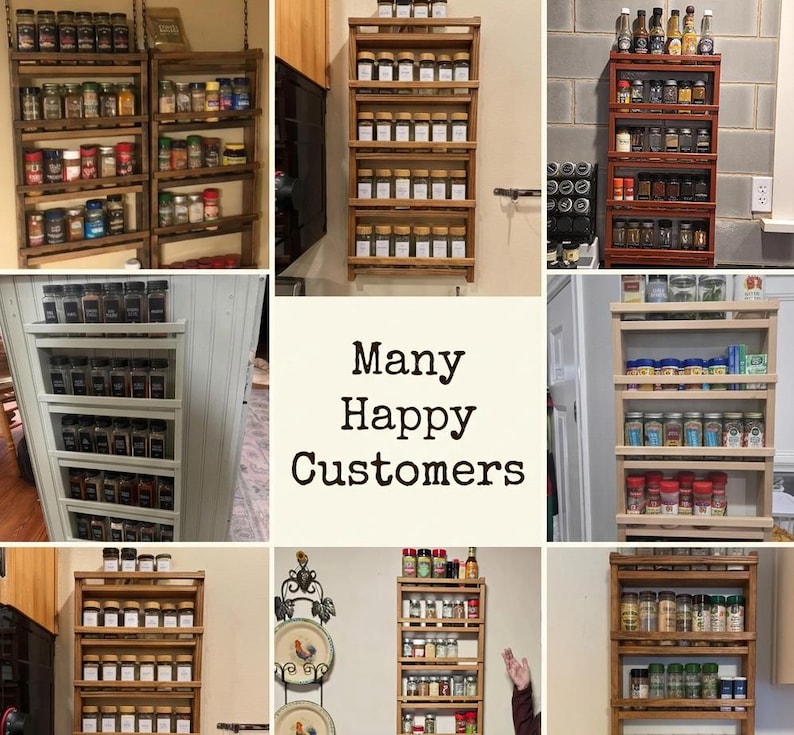 Large 5-tier Spice Rack for Kitchen, Wall Mounted - Etsy