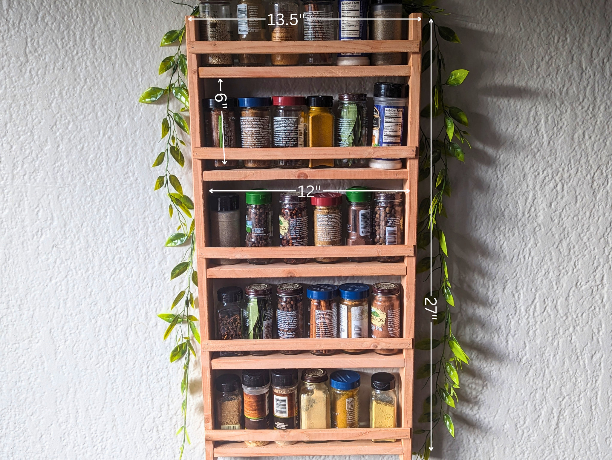 Large 5-tier Spice Rack for Kitchen, Wall Mounted - Etsy