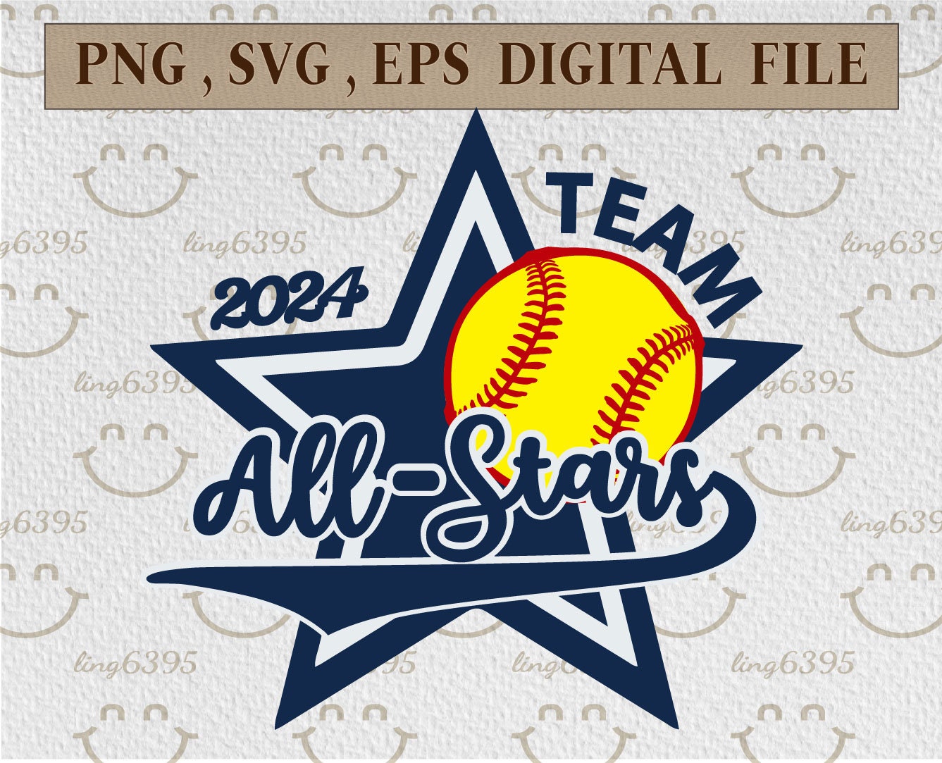 All Stars Softball Svg ,2024, All Stars Svg, Baseball Svg. Softball ...