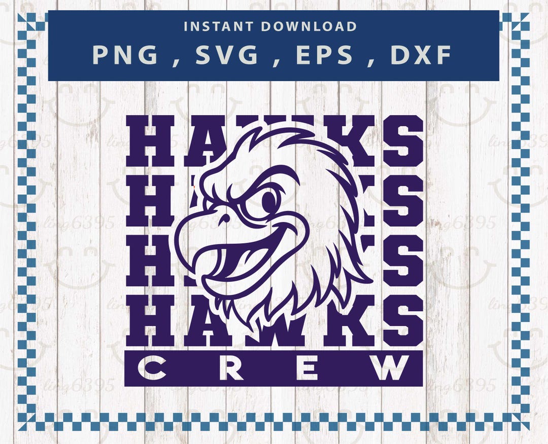 Hawks Football Mascot SVG: Team Spirit Pride Shirt Design (digital ...
