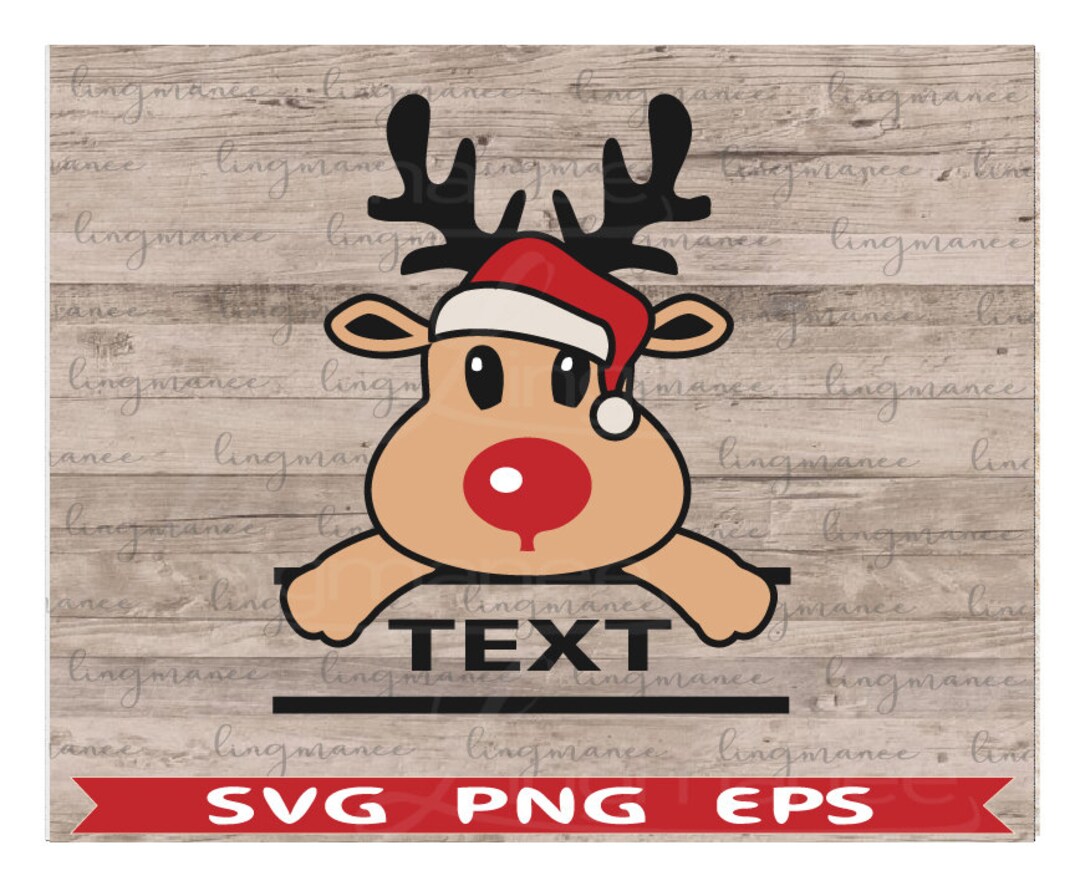 Reindeer Face Svg. Rudolph/reindeer Frame Svg. Christmas Monogram Frame ...