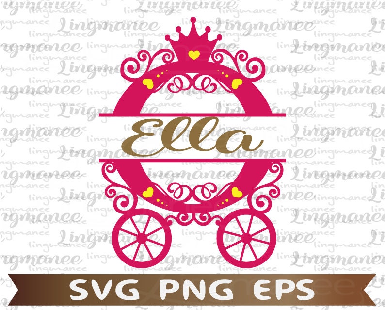 Princess Monogram Svg. Princess Carriage Monogram Svg .monogram Frames ...