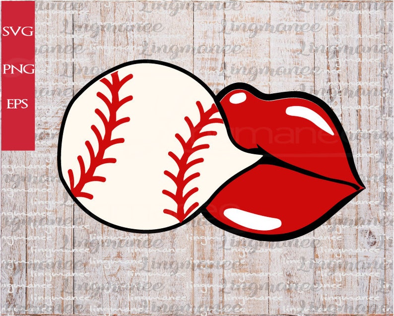 Baseball Lips Svg , Lips Svg, Bubblegum Chewing , Softball Svg .digital ...