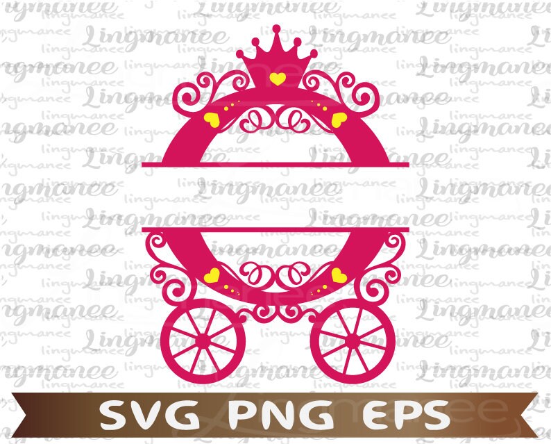 Princess Monogram Svg. Princess Carriage Monogram Svg .monogram Frames ...