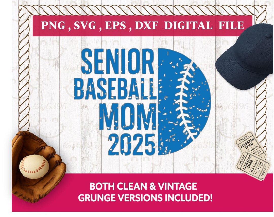 Senior Baseball Mom 2025 Svg, Graduation Baseball Shirt Png, Team Mom ...