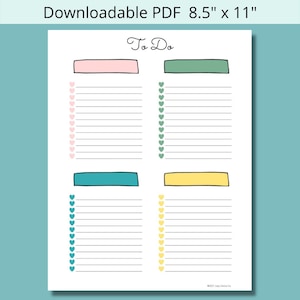 4 section to do list