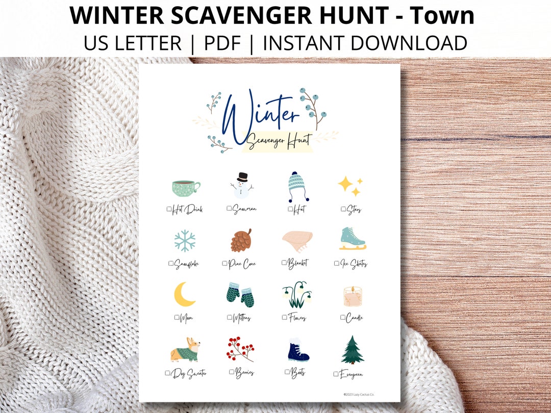 Winter Scavenger Hunt | Around Town | Instant Download | PDF | US ...