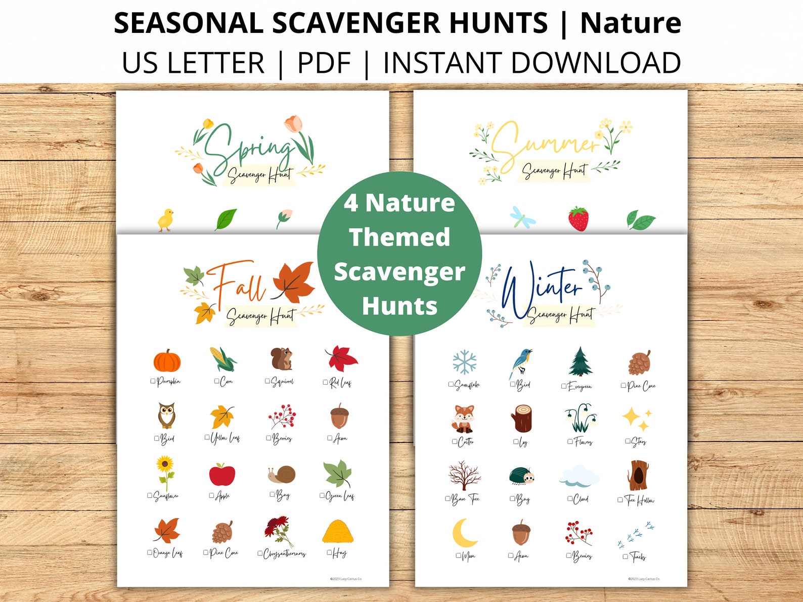 Seasonal Scavenger Hunts | Nature Bundle | Instant Download | PDF | US ...