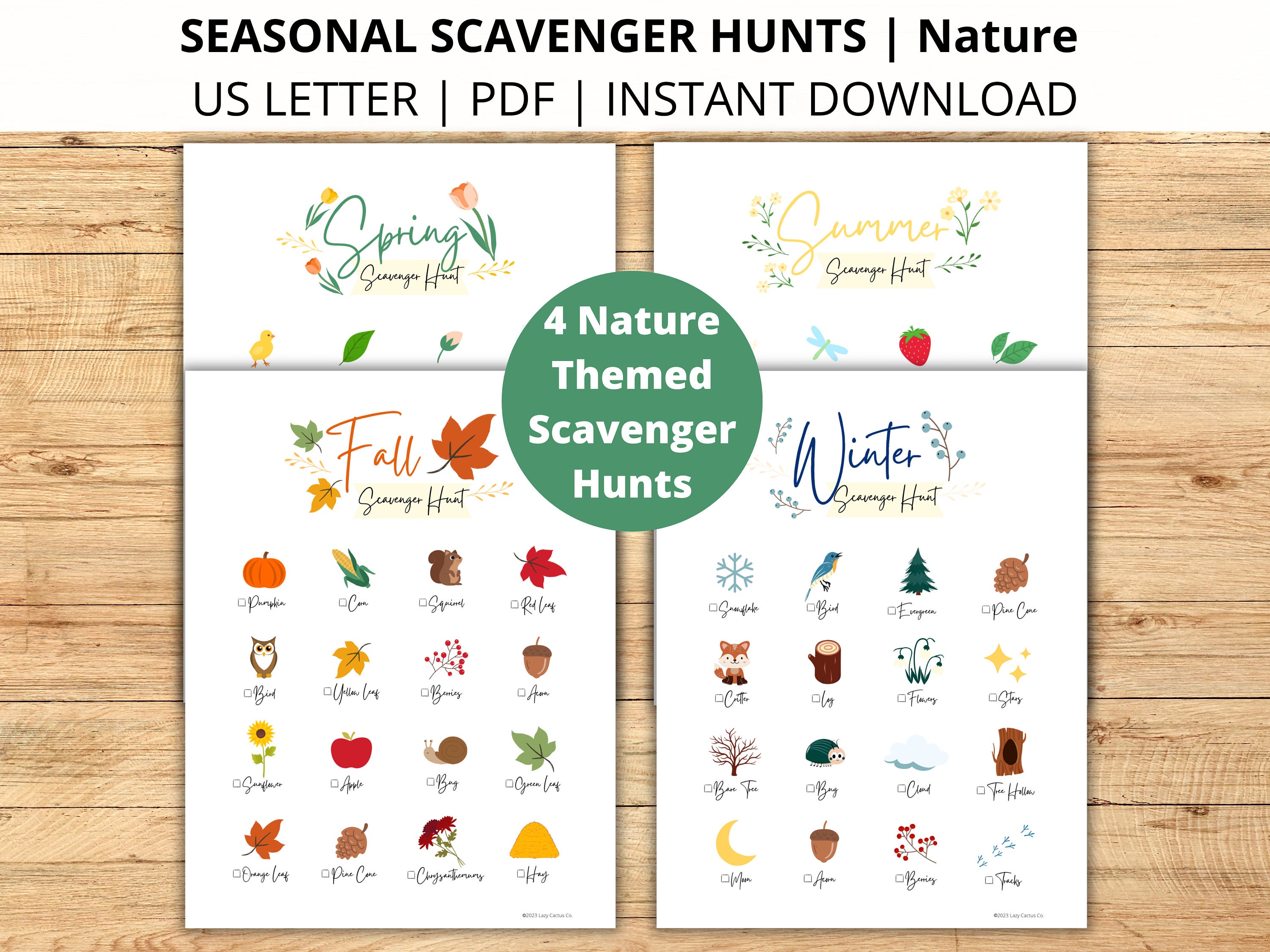 Seasonal Scavenger Hunts | Nature Bundle | Instant Download | PDF | US ...