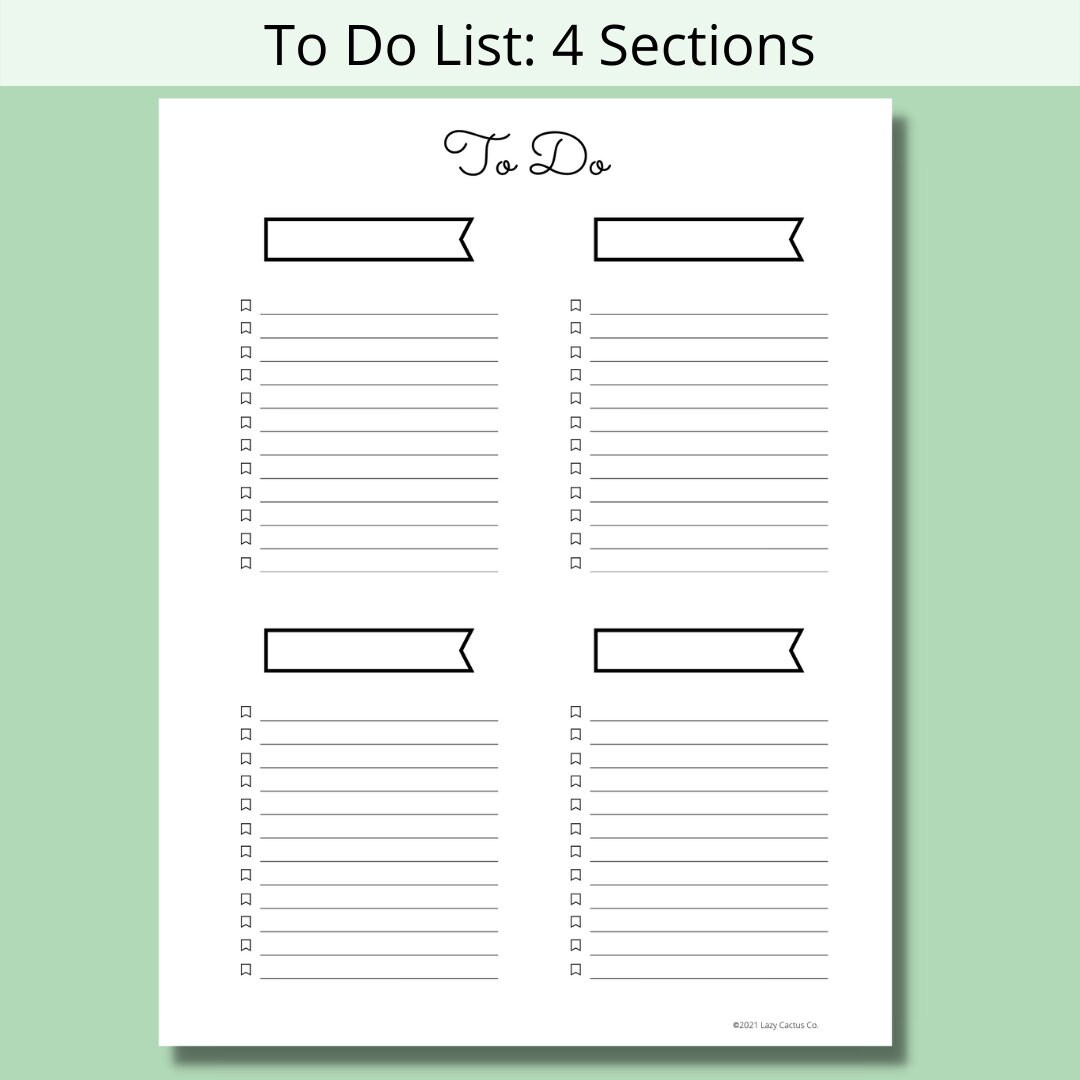To Do Lists | Simple Bundle | Instant Download | PDF | US Letter 8.5” X ...