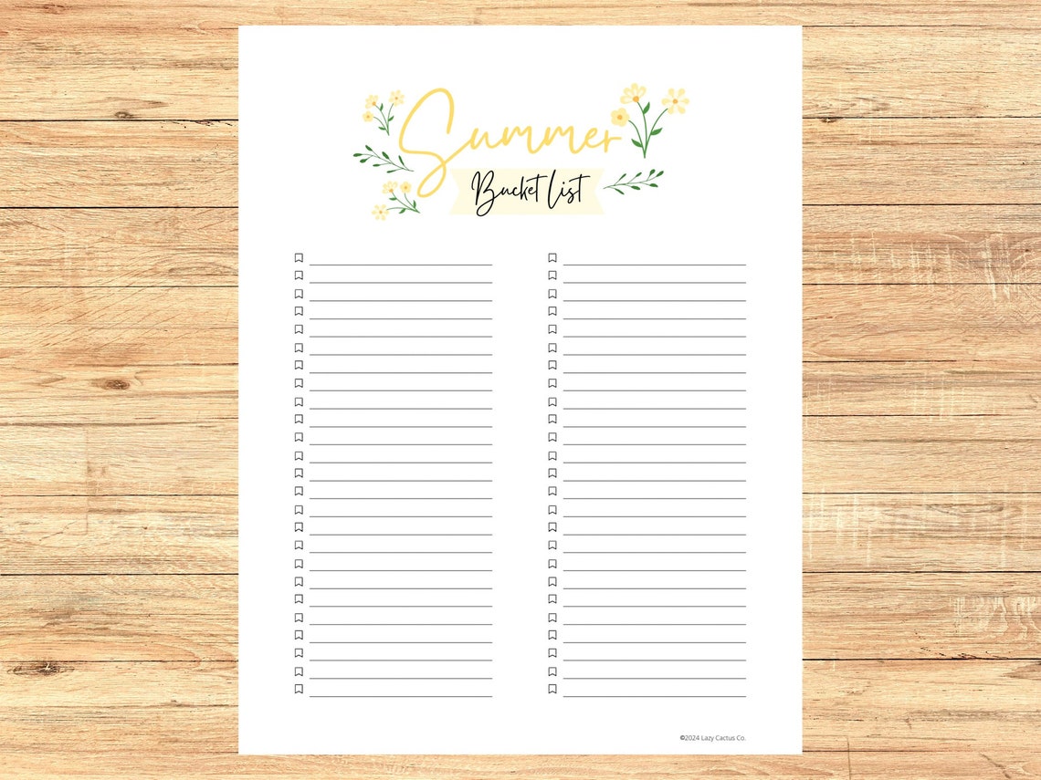 Summer Bucket Lists & Scavenger Hunts | Printable Activity Bundle (PDF ...