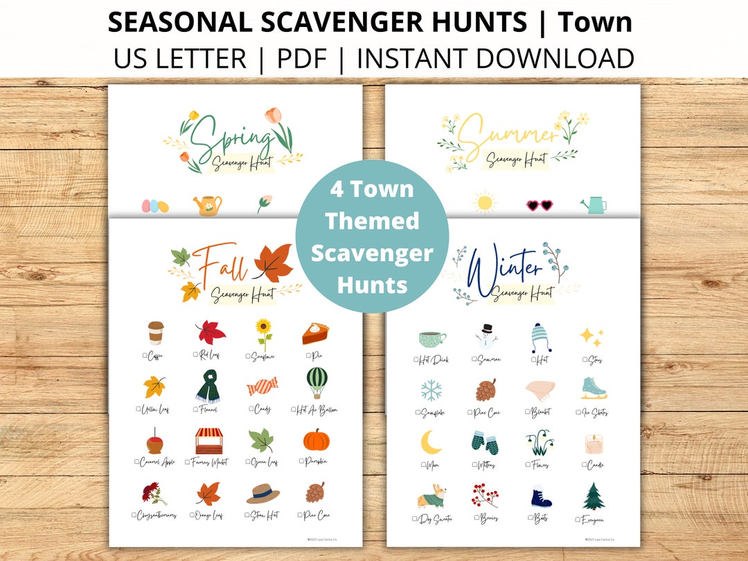 Seasonal Scavenger Hunts | Around Town Bundle | Instant Download | PDF ...